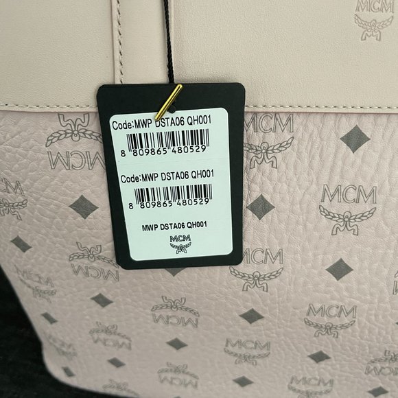 MCM | Bags | Mcm Aren Powder Pink Visetos Medium Tote With Removable ...
